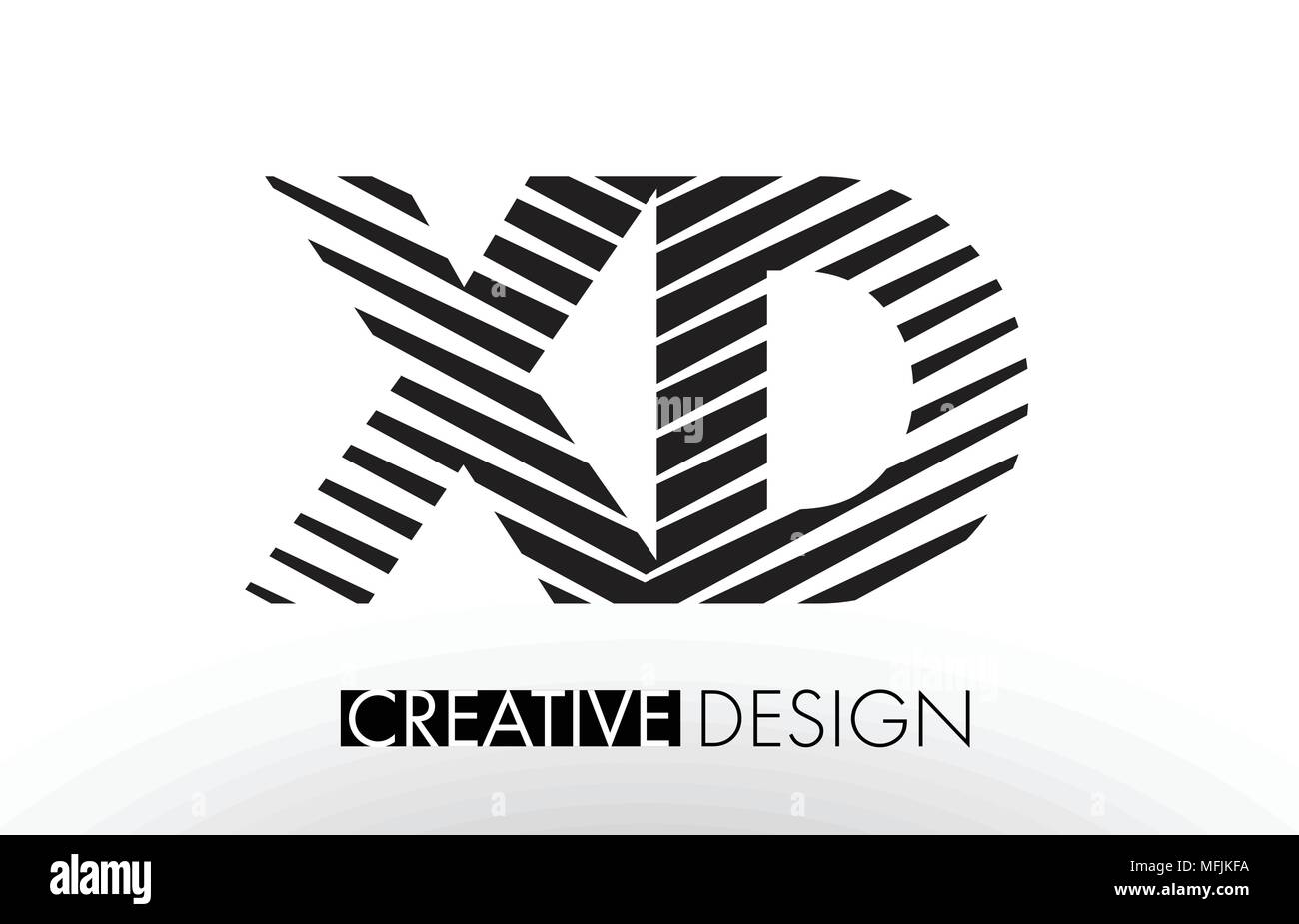 XD X D Lines Letter Design with Creative Elegant Zebra Vector ...