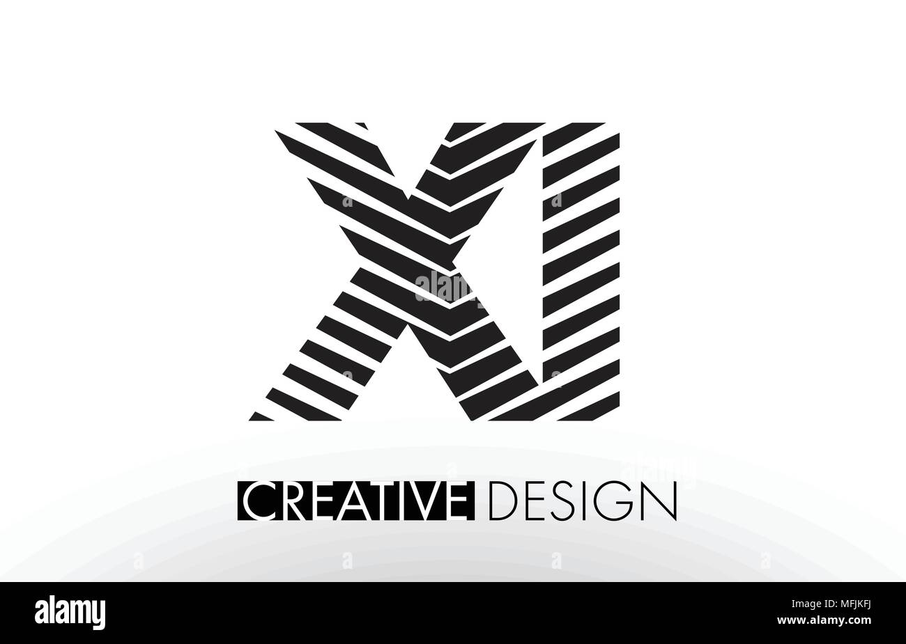 XI X I Lines Letter Design with Creative Elegant Zebra Vector ...