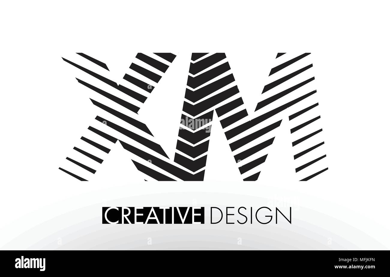 XM X M Lines Letter Design with Creative Elegant Zebra Vector ...