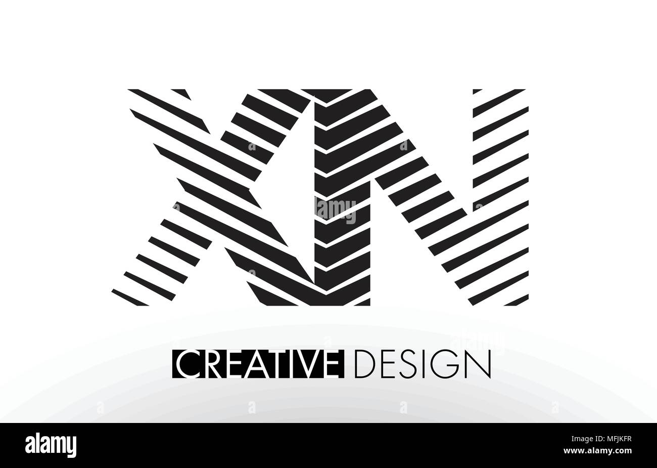 Xn X N Lines Letter Design With Creative Elegant Zebra Vector Illustration Stock Vector Image