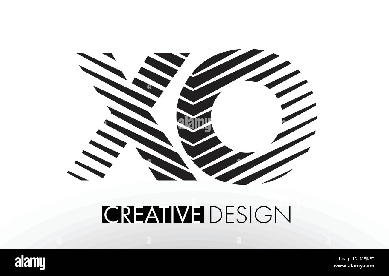 XO X O Lines Letter Design with Creative Elegant Zebra Vector ...
