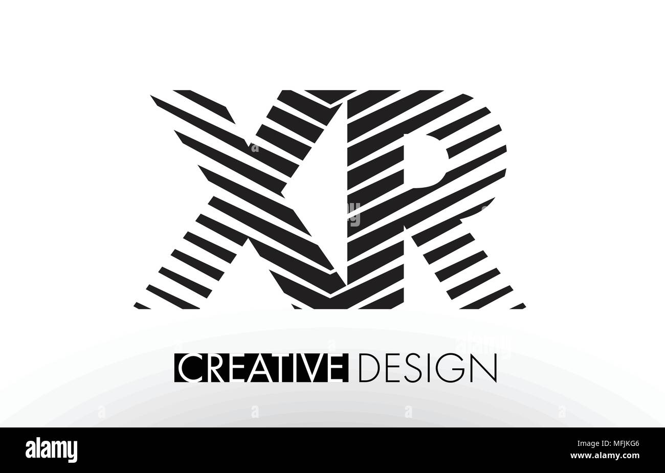 XR X R Lines Letter Design with Creative Elegant Zebra Vector ...