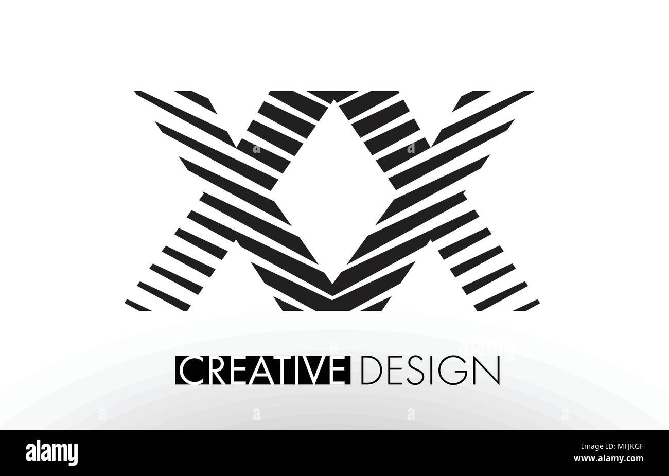 XX X X Lines Letter Design with Creative Elegant Zebra Vector ...
