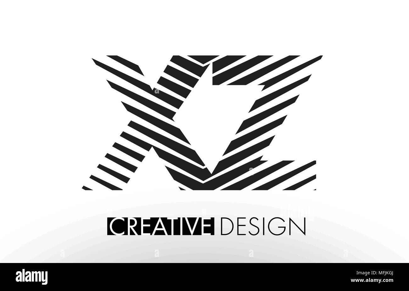 XZ X Z Lines Letter Design with Creative Elegant Zebra Vector ...