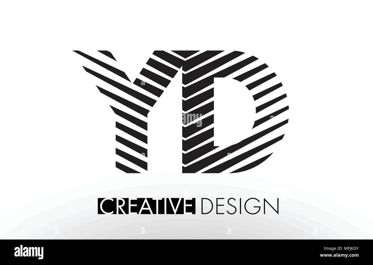 YD Y D Lines Letter Design with Creative Elegant Zebra Vector ...