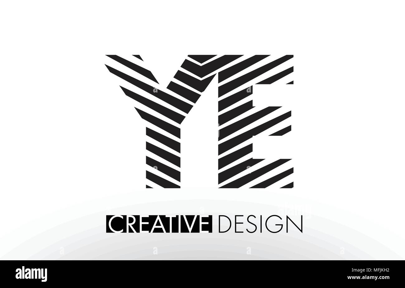 YE Y E Lines Letter Design with Creative Elegant Zebra Vector ...