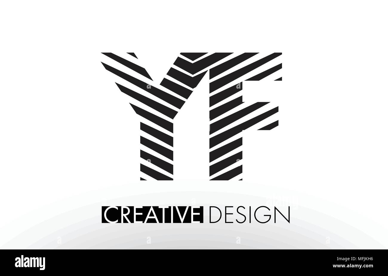 YF Y F Lines Letter Design with Creative Elegant Zebra Vector ...
