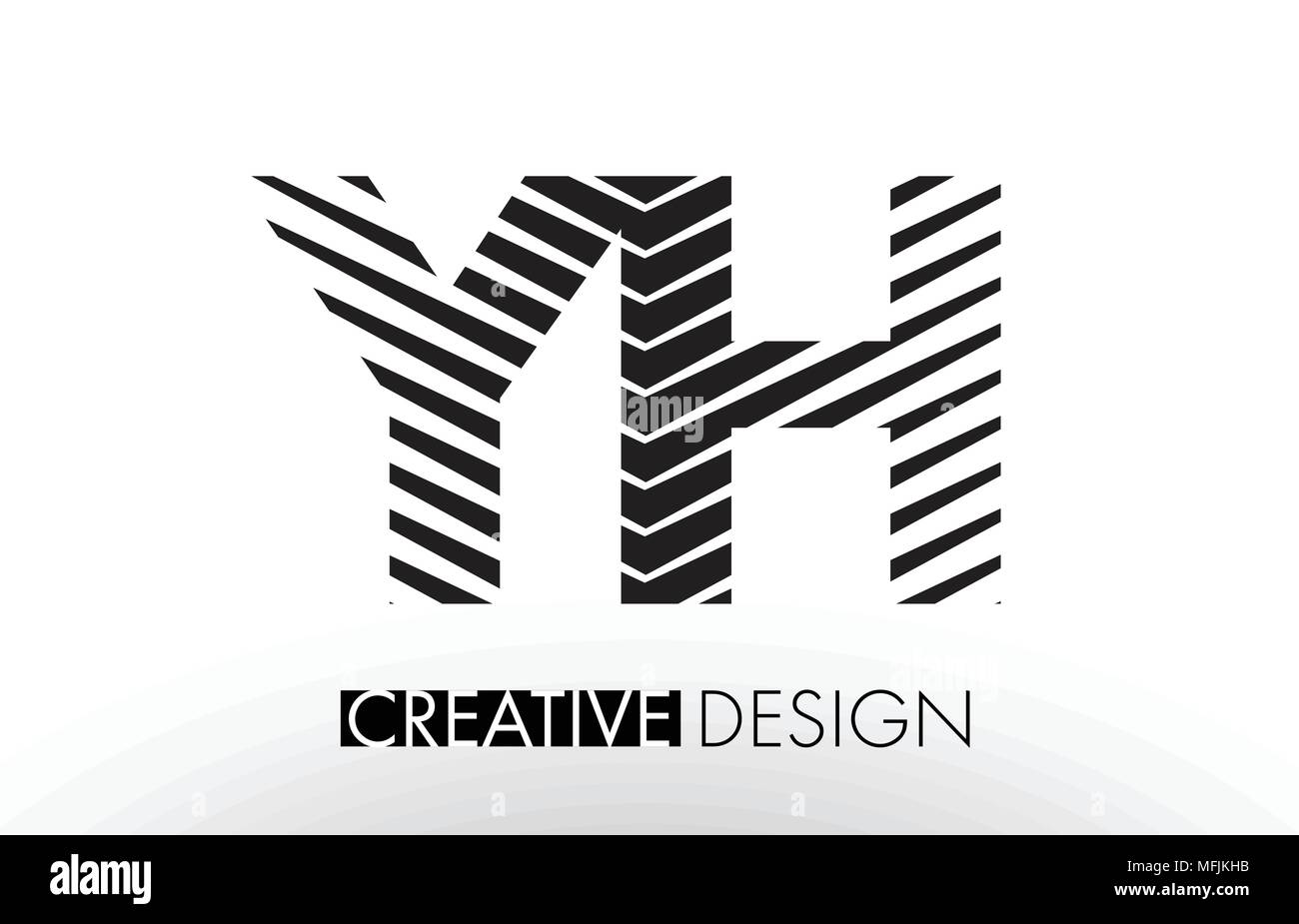 Yh Y H Lines Letter Design With Creative Elegant Zebra Vector Illustration Stock Vector Image