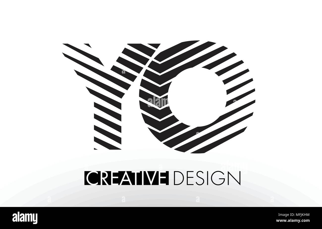 YO Y O Lines Letter Design with Creative Elegant Zebra Vector ...