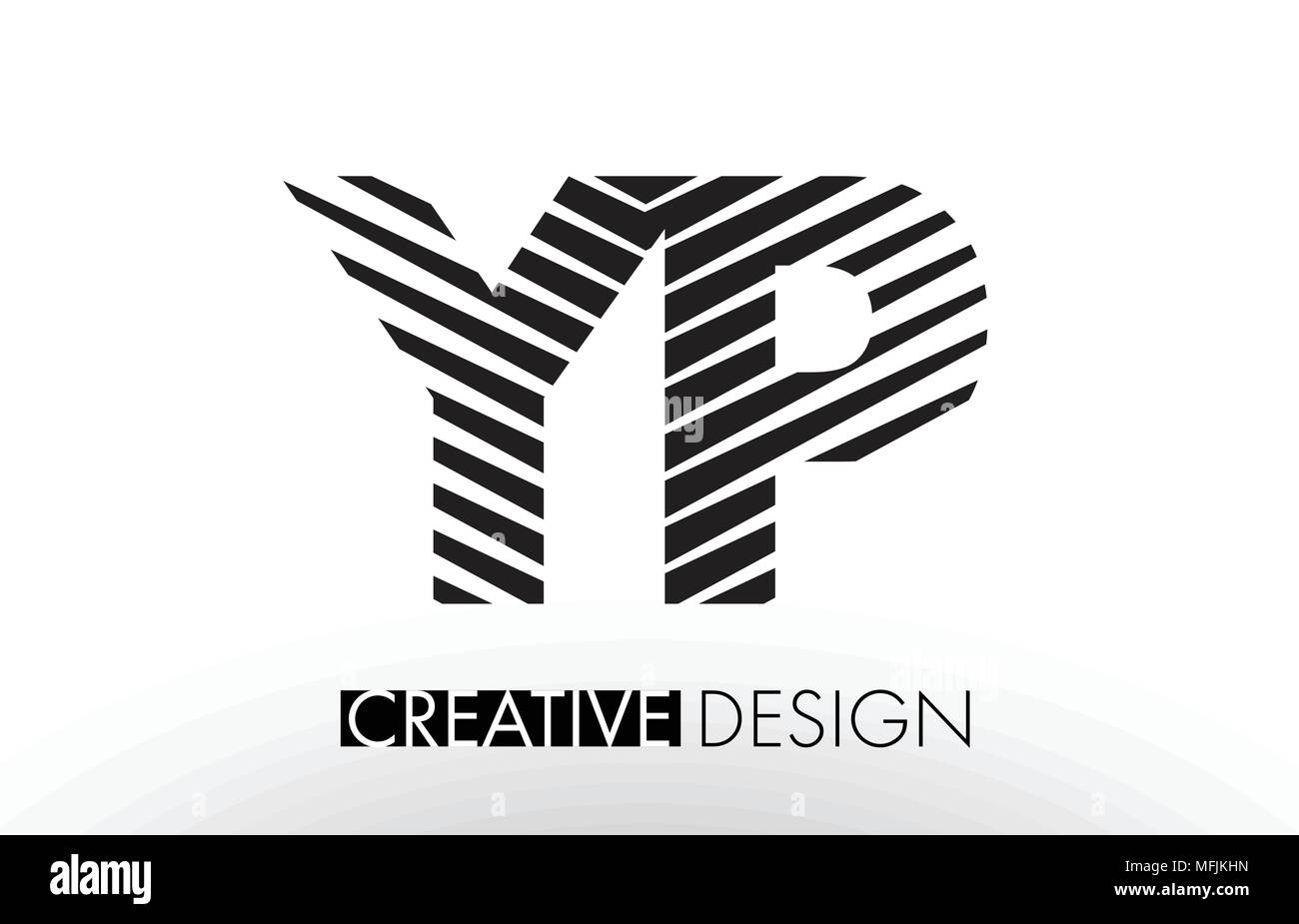 YP Y P Lines Letter Design with Creative Elegant Zebra Vector ...