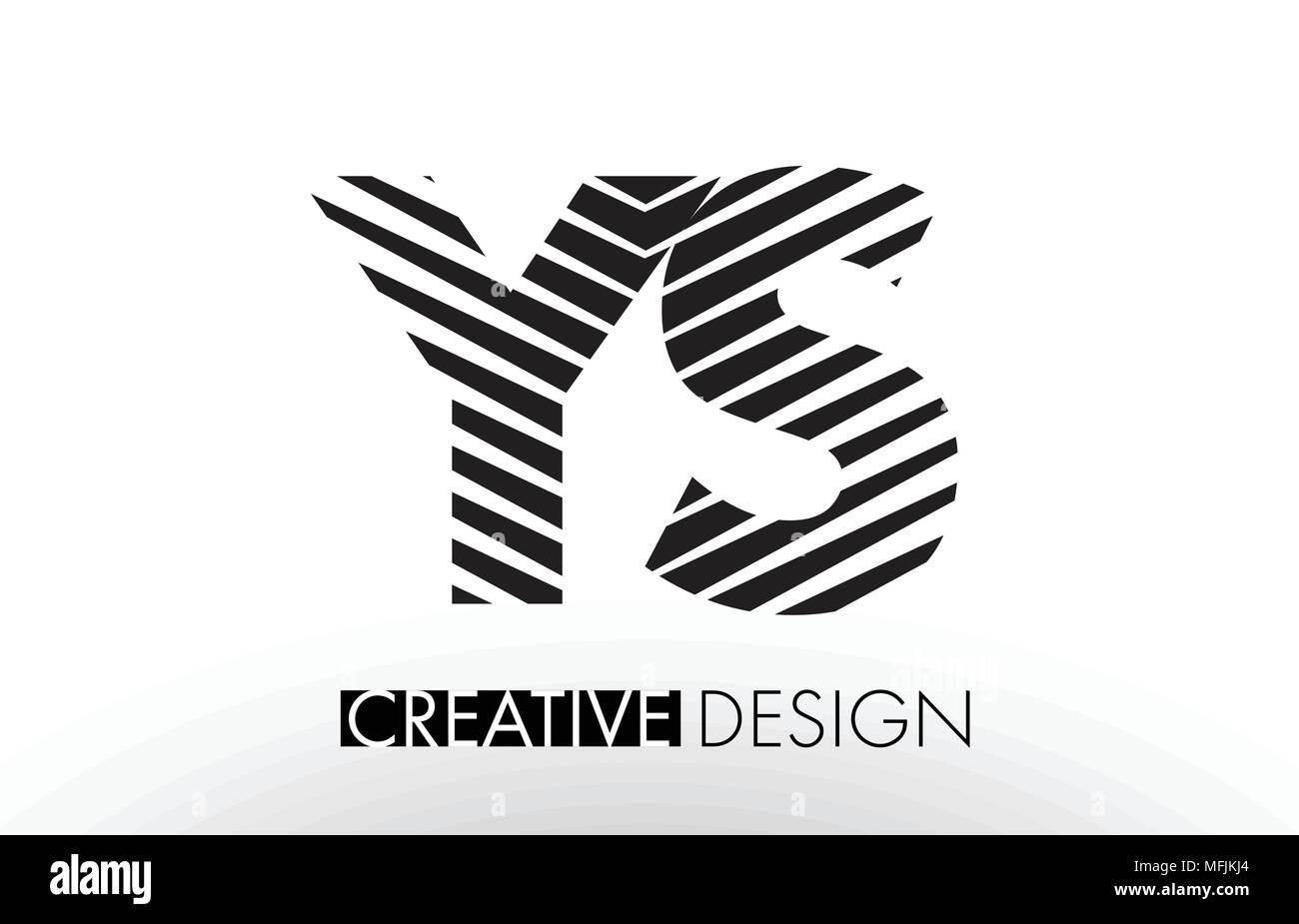 YS Y S Lines Letter Design with Creative Elegant Zebra Vector ...