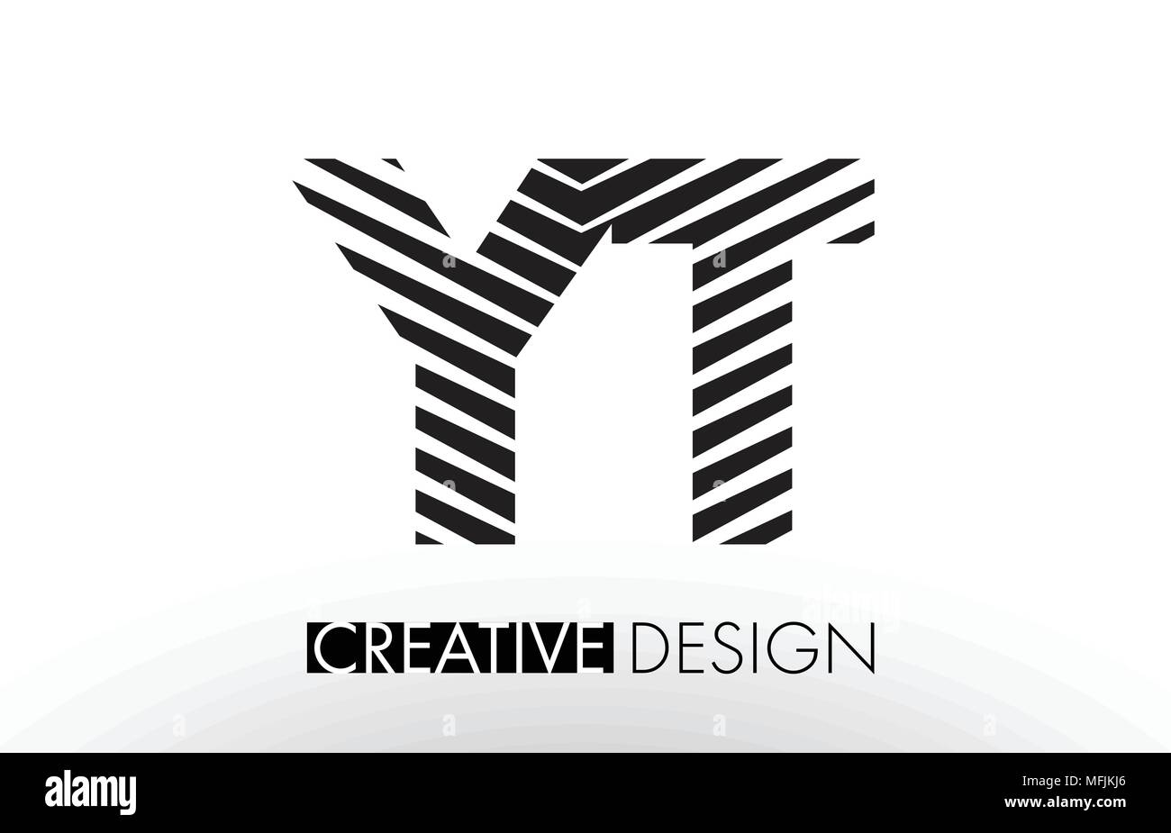 YT Y T Lines Letter Design with Creative Elegant Zebra Vector ...