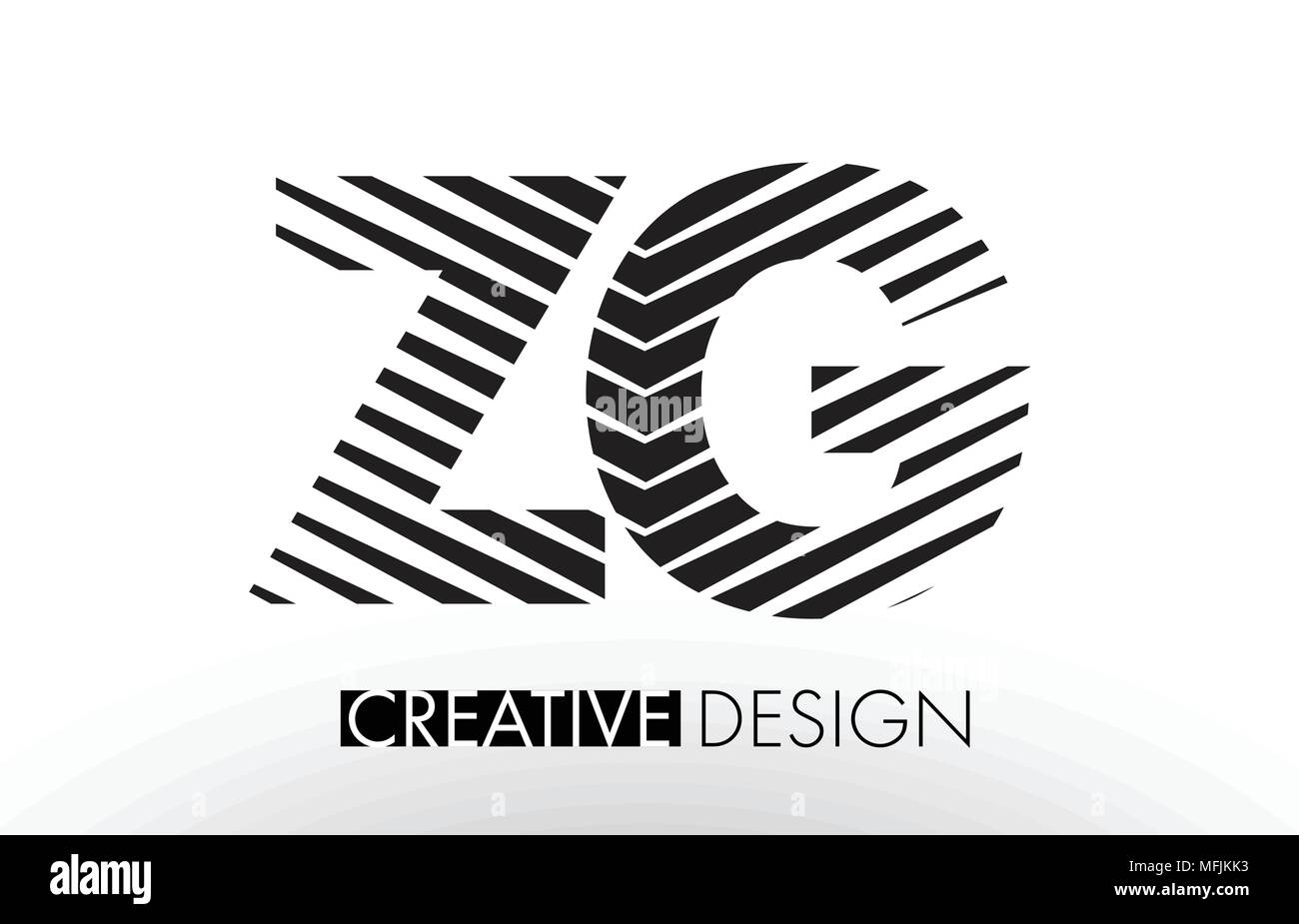 ZG Z G Lines Letter Design with Creative Elegant Zebra Vector ...