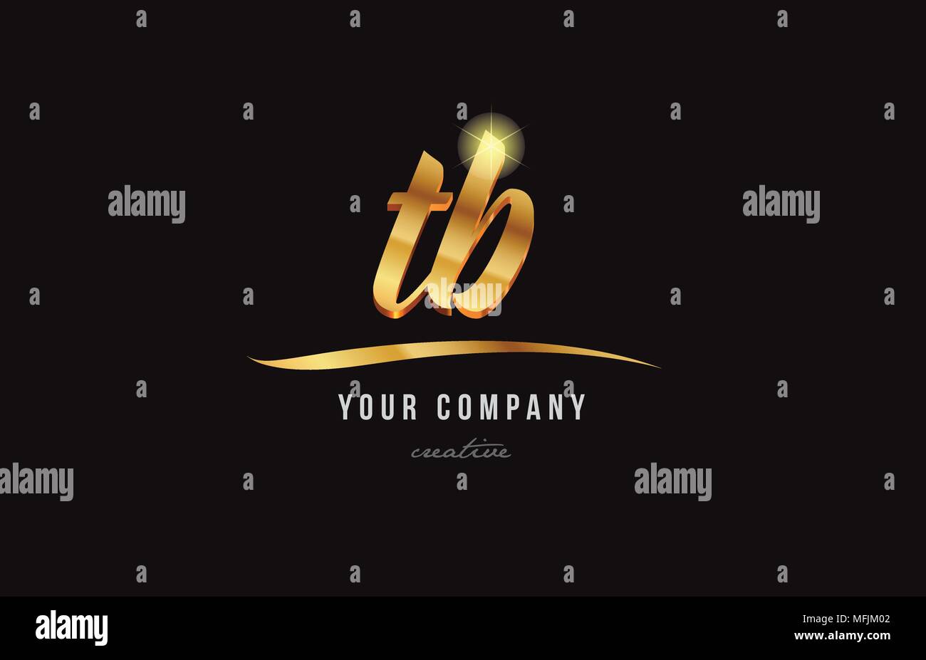 gold golden alphabet letter tb t b logo combination design suitable for ...