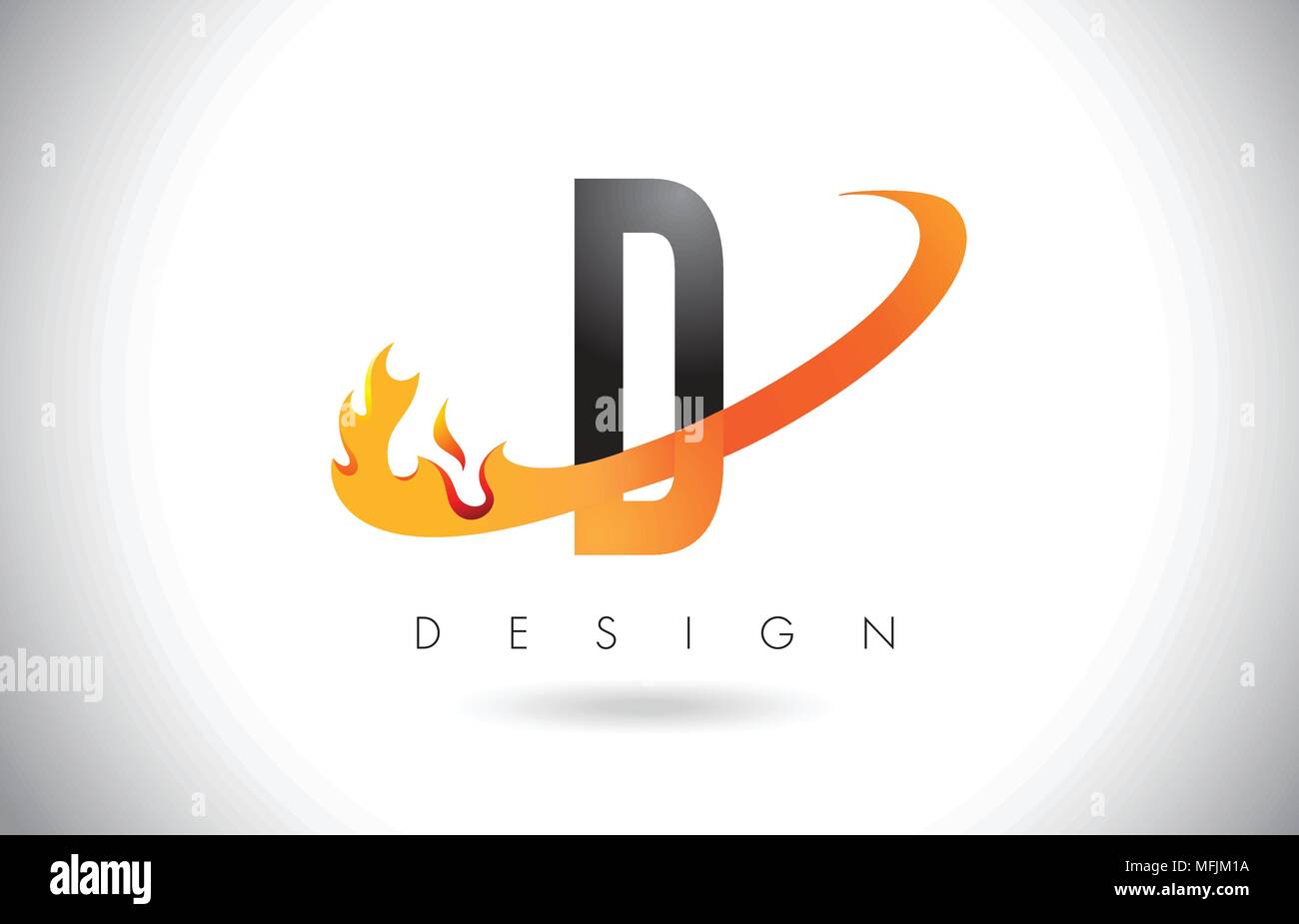 Letter D Fire Logo