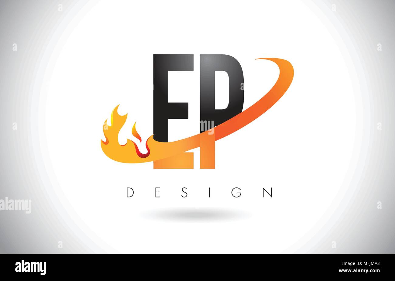 EP E P Letter Logo Design with Fire Flames and Orange Swoosh Vector ... EP E P Letter Logo Design with Fire Flames and Orange Swoosh Vector ...