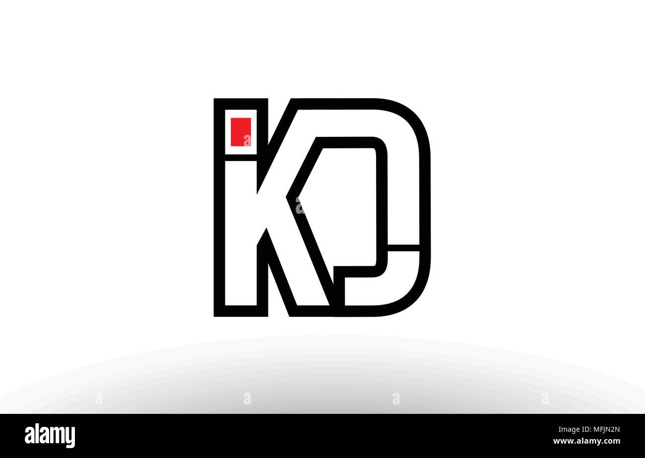 black and white alphabet letter kd k d logo combination design suitable ...