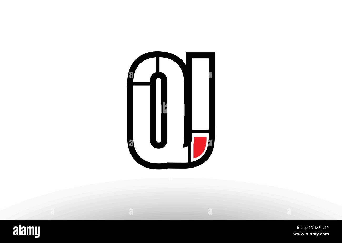 black and white alphabet letter oj o j logo combination design suitable ...