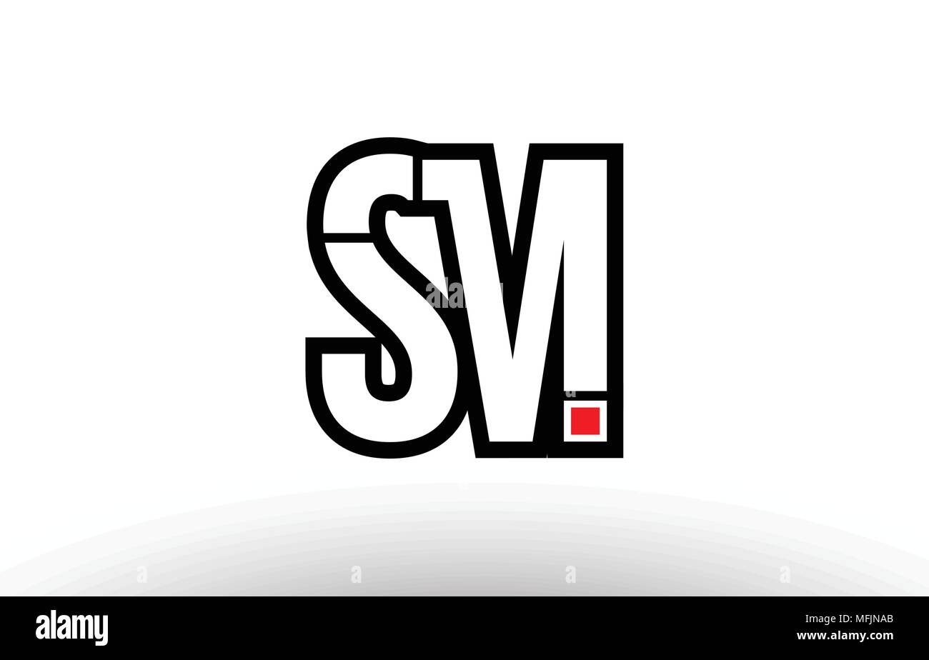 black and white alphabet letter sm s m logo combination design suitable ...