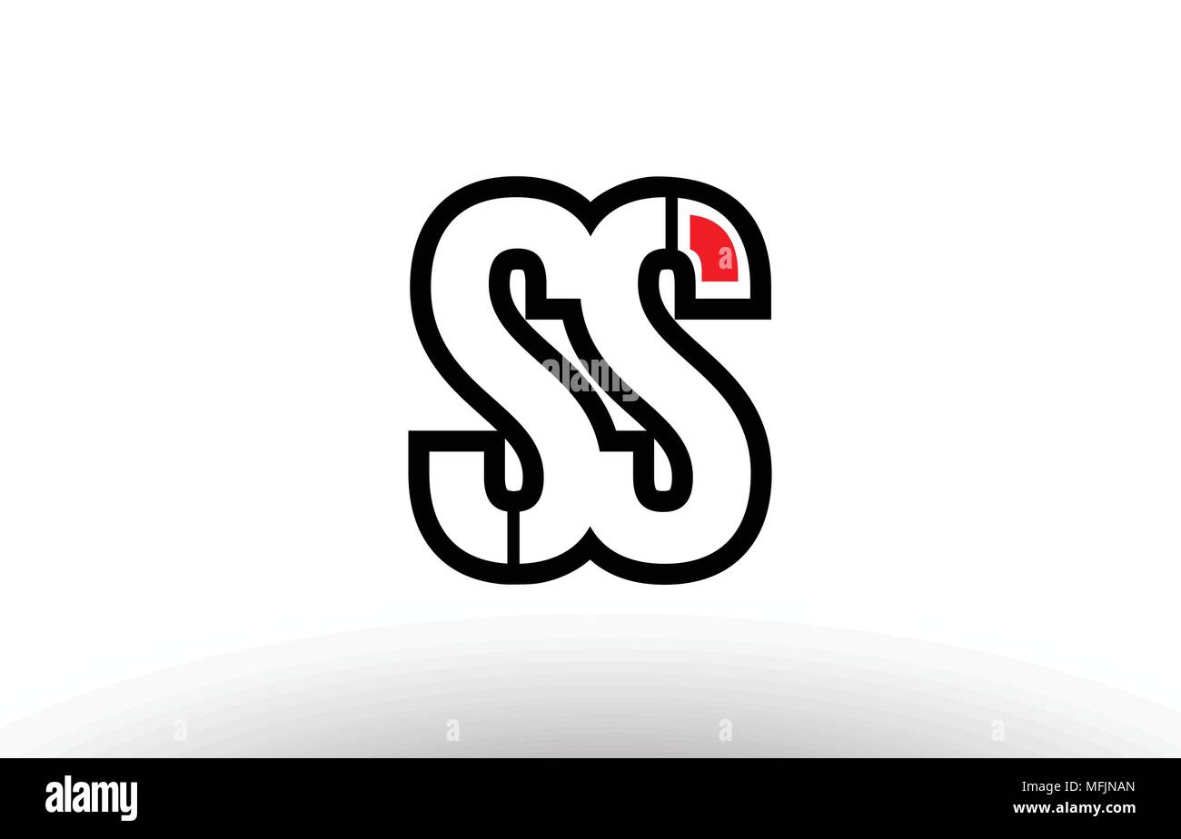 black and white alphabet letter ss s s logo combination design suitable ...