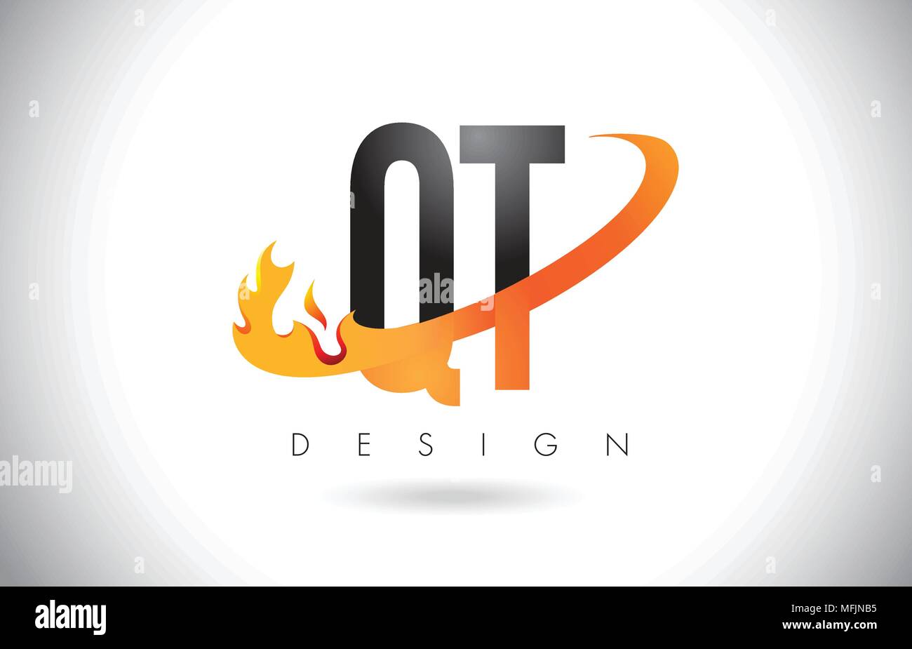 QT Q T Letter Logo Design with Fire Flames and Orange Swoosh Vector ... QT Q T Letter Logo Design with Fire Flames and Orange Swoosh Vector ...