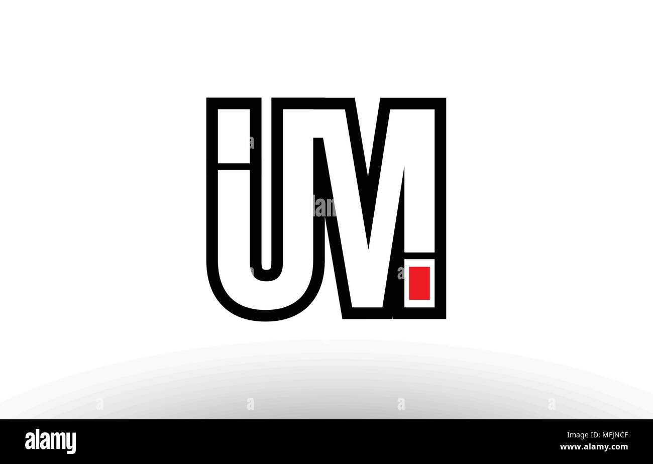 black and white alphabet letter um u m logo combination design suitable ...