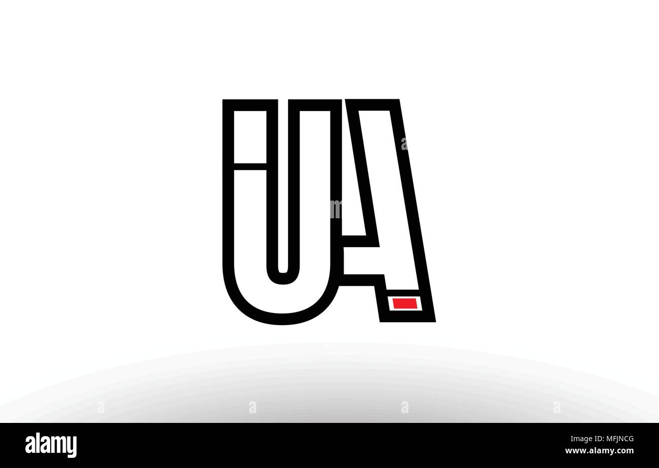 black and white alphabet letter ua u a logo combination design suitable ...