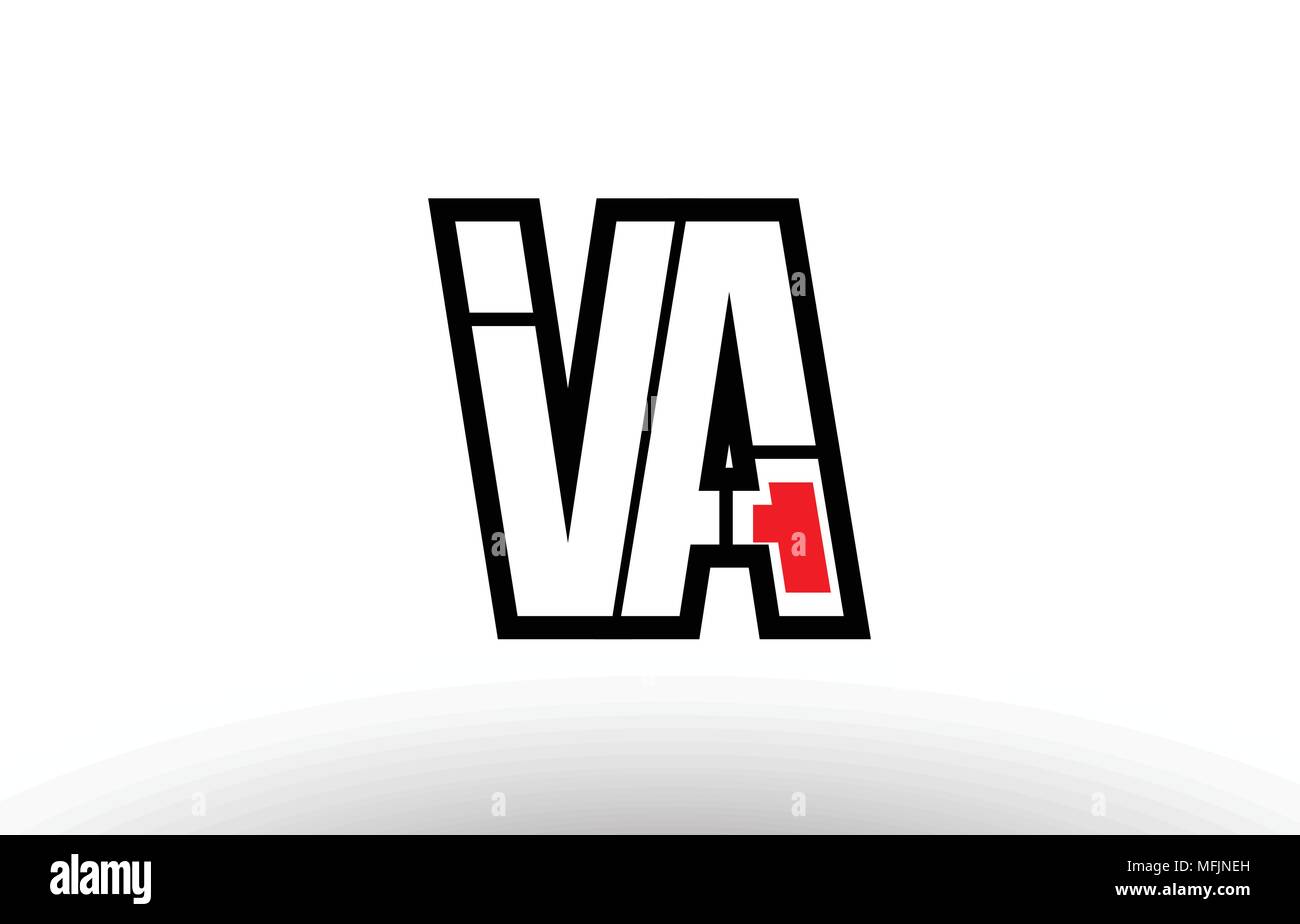 black and white alphabet letter va v a logo combination design suitable ...