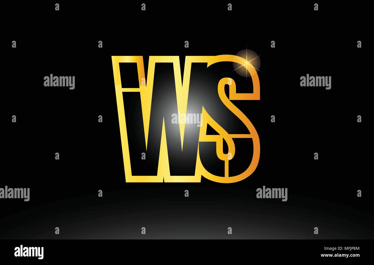 gold black alphabet letter ws w s logo combination design suitable for ...