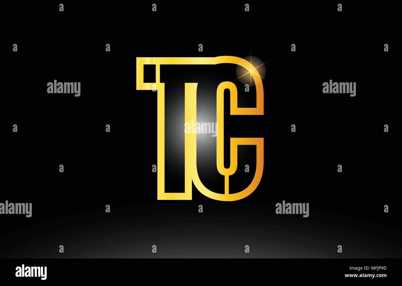 gold black alphabet letter tc t c logo combination design suitable for ...