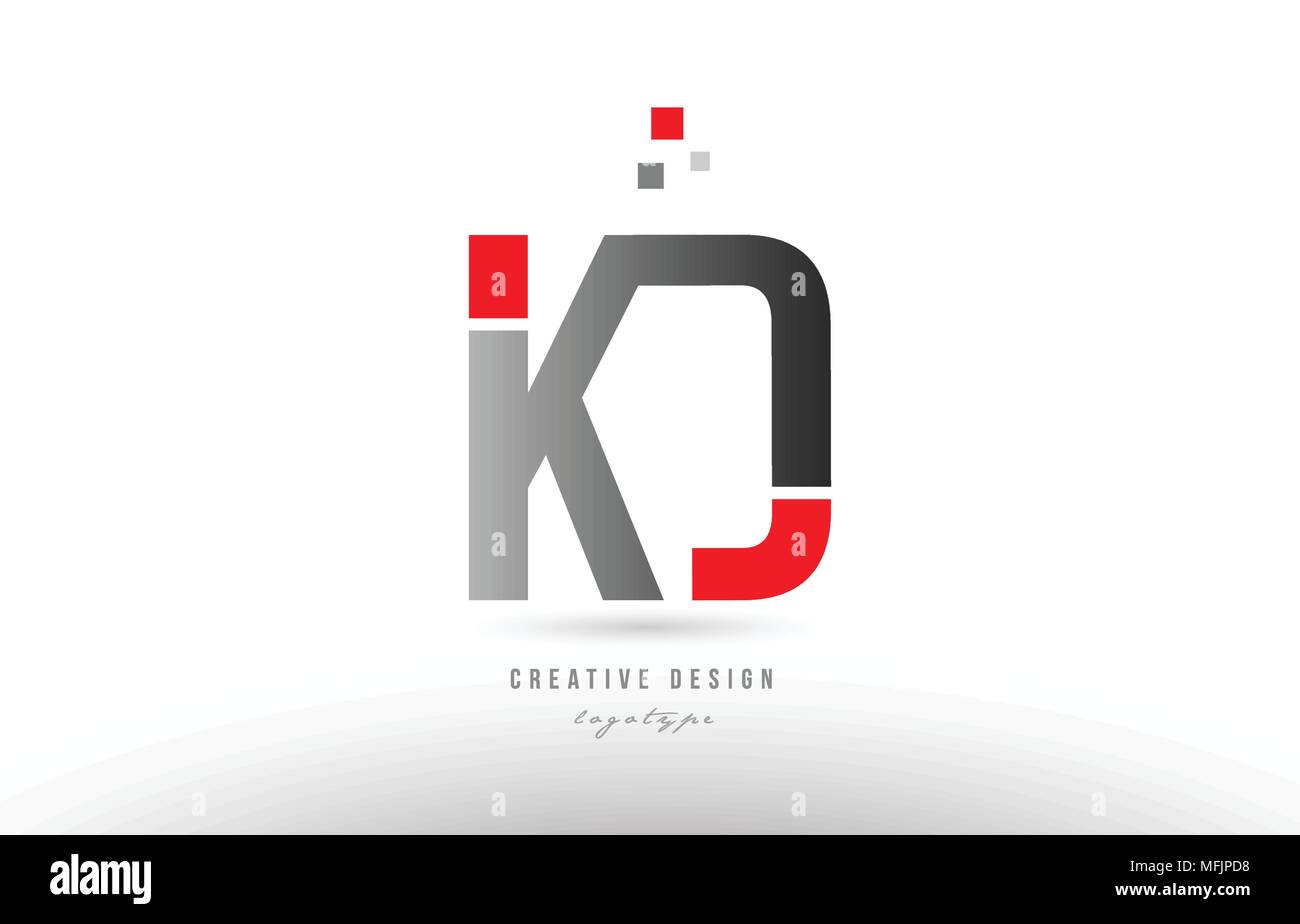 red grey alphabet letter kd k d logo combination design suitable for a ...