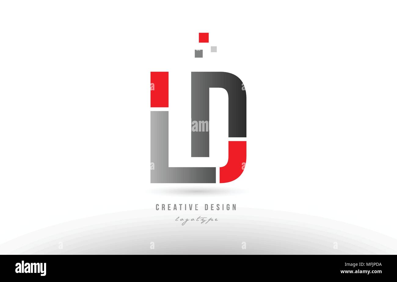 red grey alphabet letter ld l d logo combination design suitable for a ...