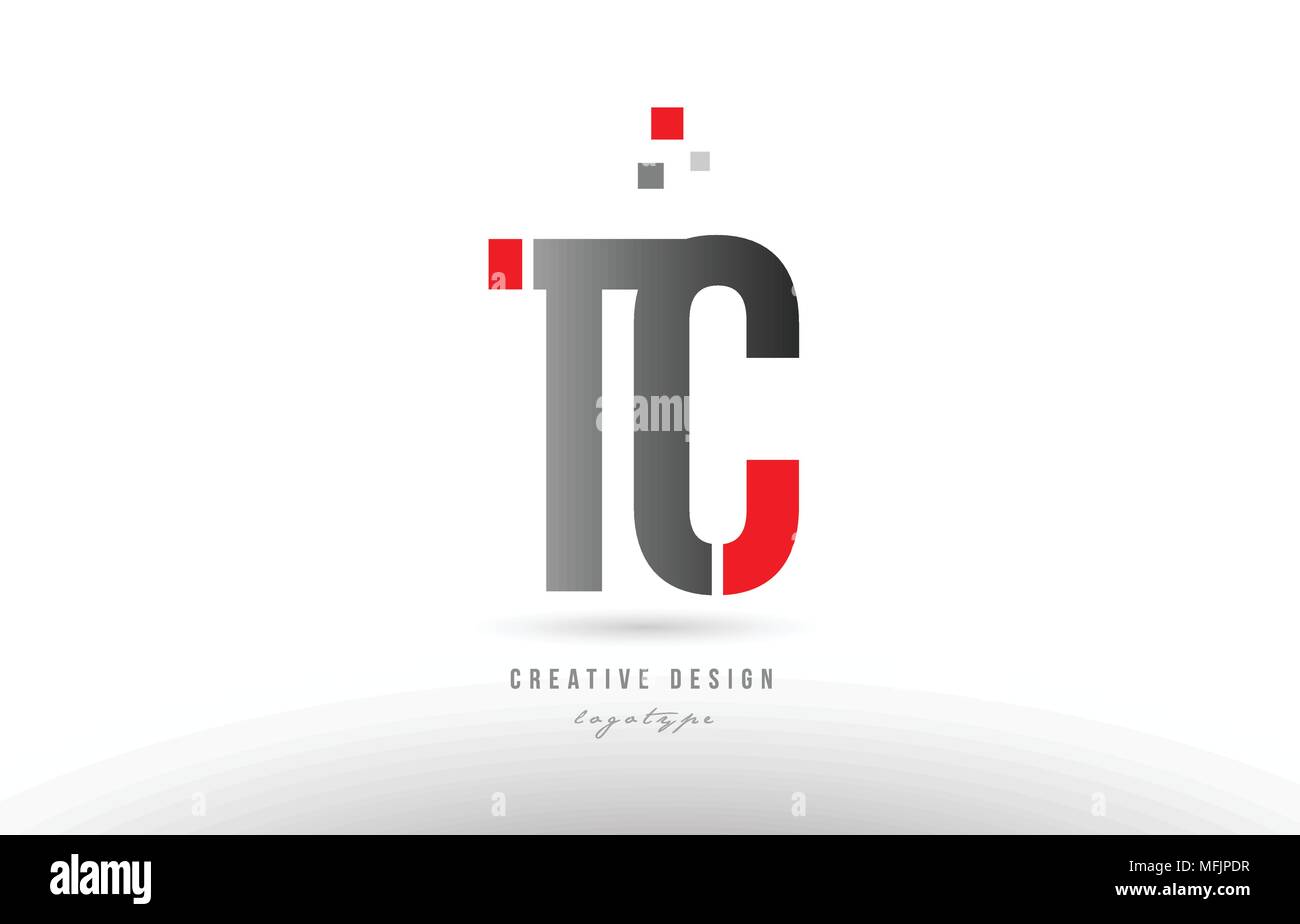 red grey alphabet letter tc t c logo combination design suitable for a ...