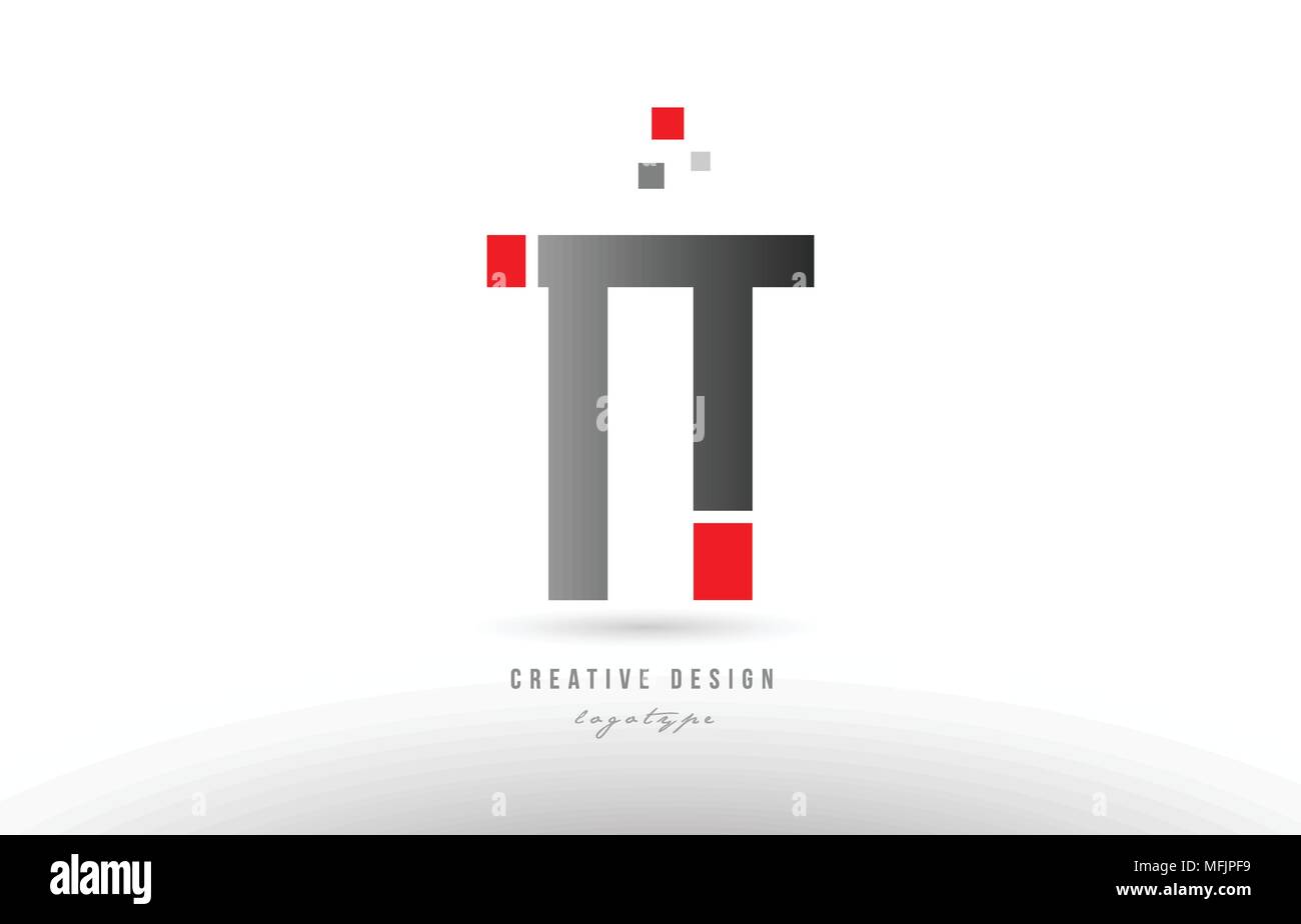 red grey alphabet letter tt t t logo combination design suitable for a ...