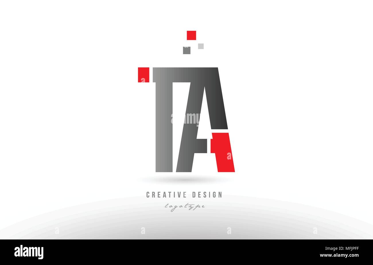 red grey alphabet letter ta t a logo combination design suitable for a ...
