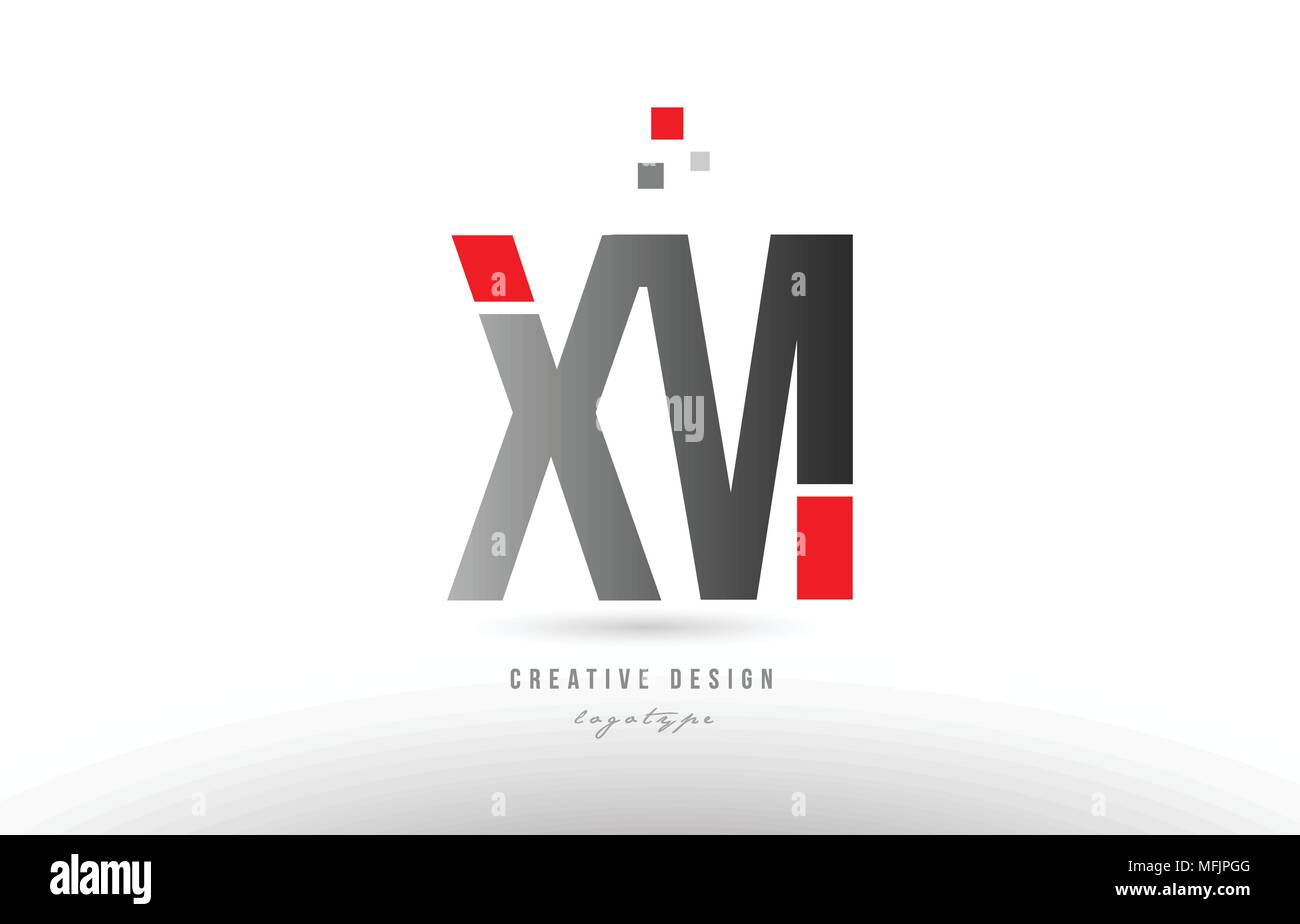 red grey alphabet letter xm x m logo combination design suitable for a ...