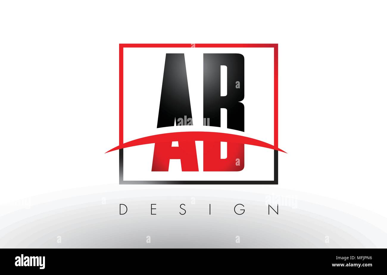 AB A B Logo Letters with Red and Black Colors and Swoosh. Creative ...