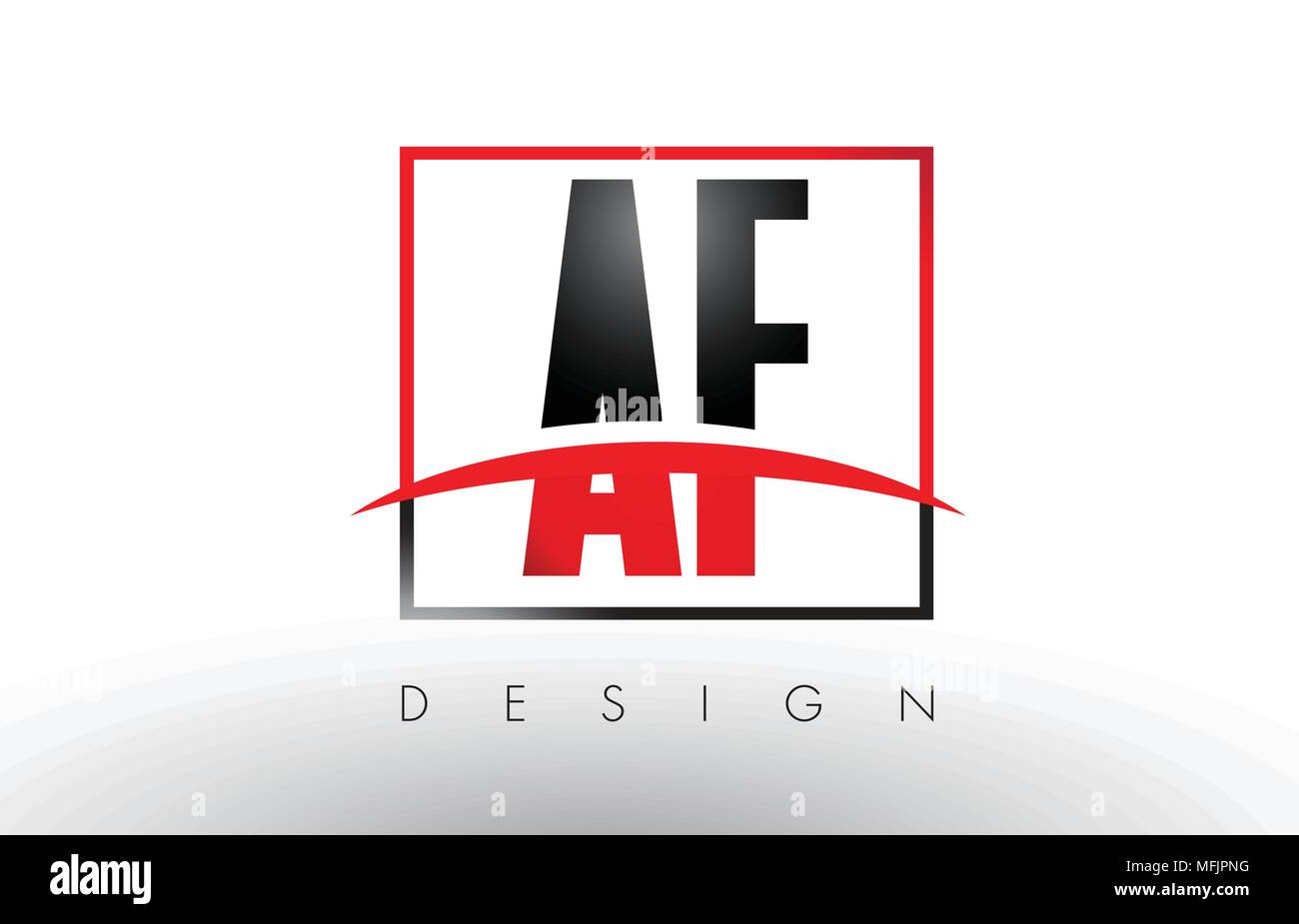 AF A F Logo Letters with Red and Black Colors and Swoosh. Creative ...