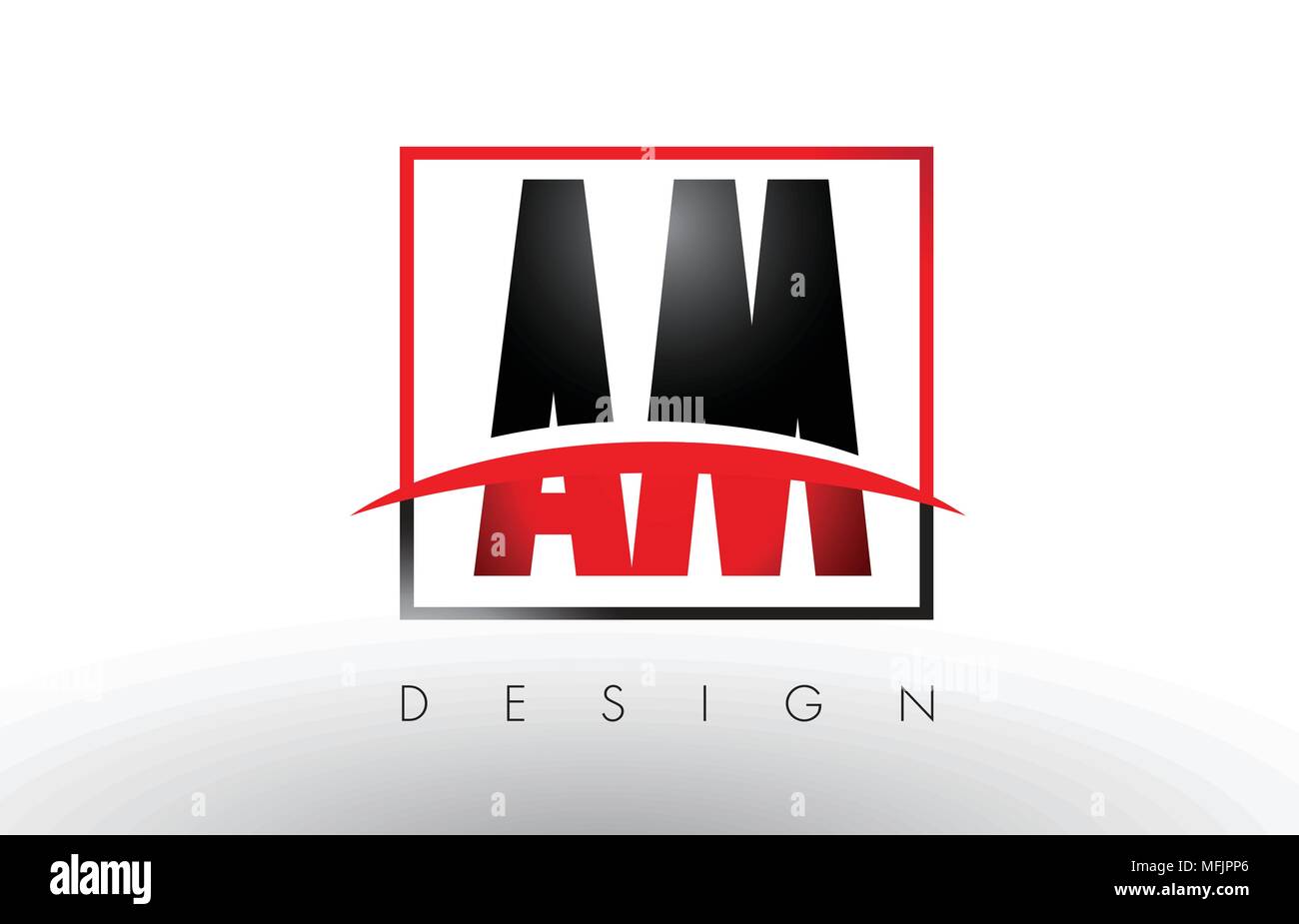 AM A M Logo Letters with Red and Black Colors and Swoosh. Creative ...