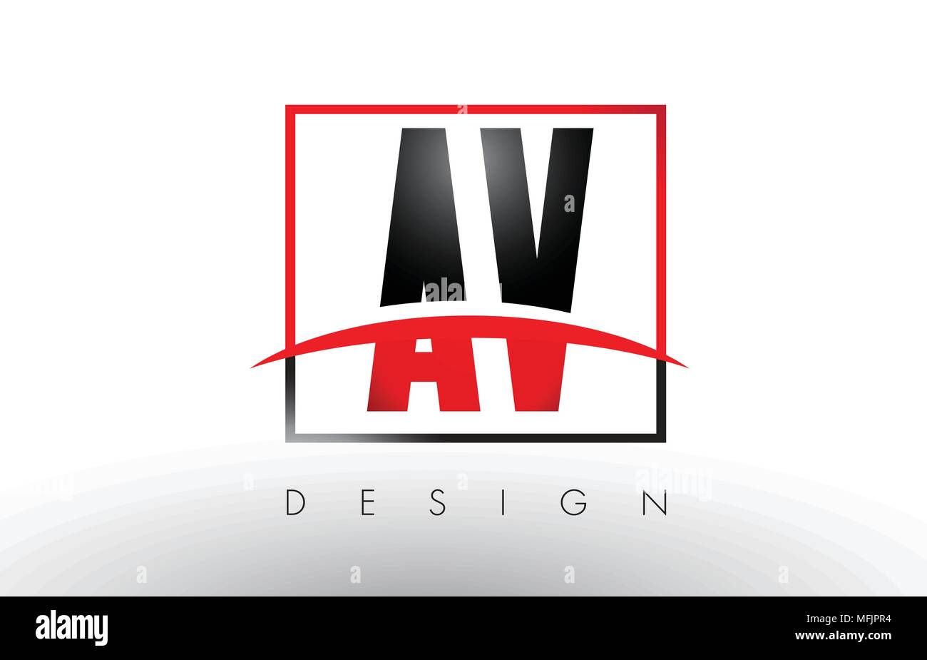 AV A V Logo Letters with Red and Black Colors and Swoosh. Creative ...