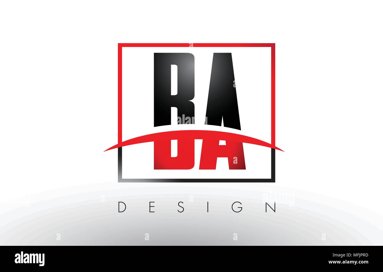 BA B A Logo Letters with Red and Black Colors and Swoosh. Creative ...