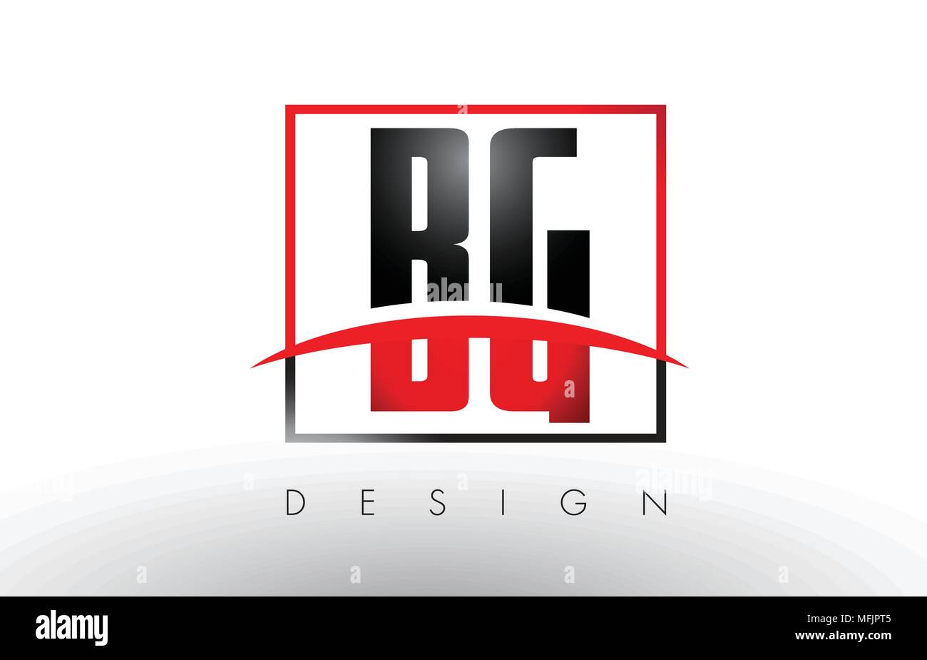 BG B G Logo Letters with Red and Black Colors and Swoosh. Creative ...
