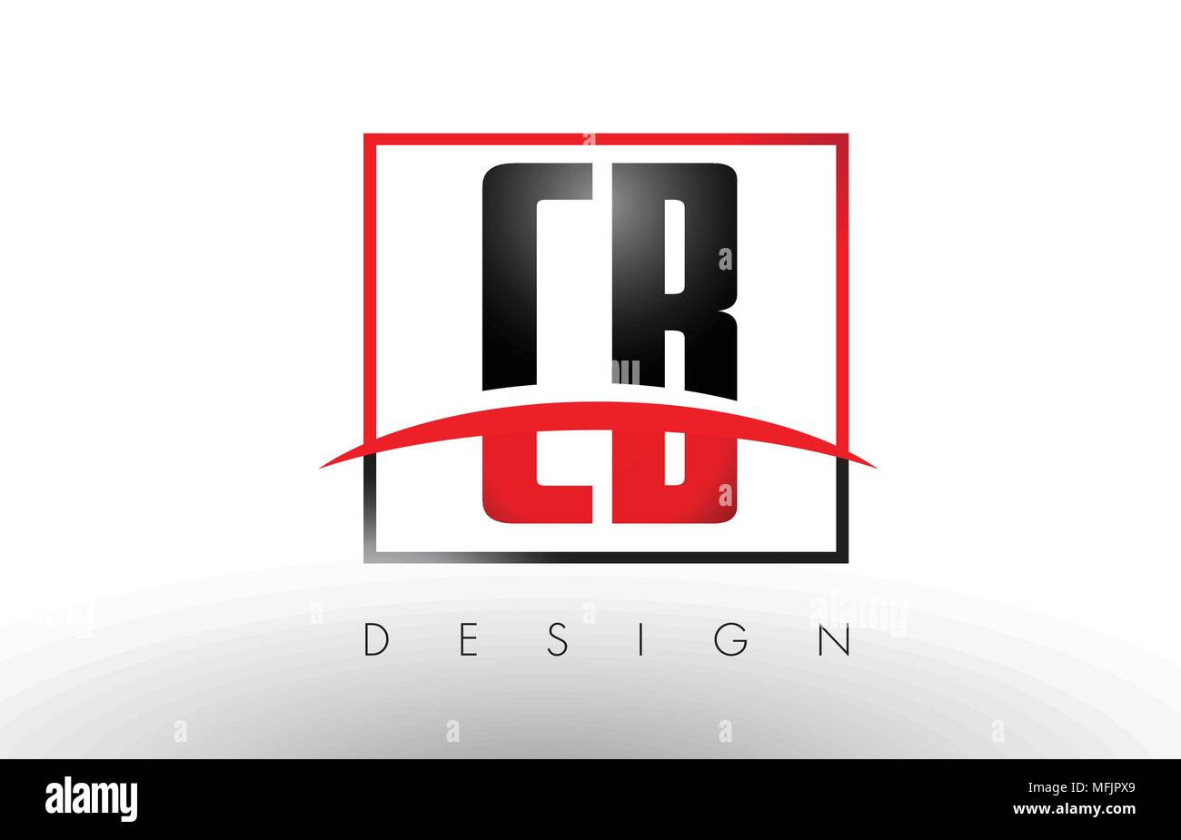 CB C B Logo Letters with Red and Black Colors and Swoosh. Creative ...