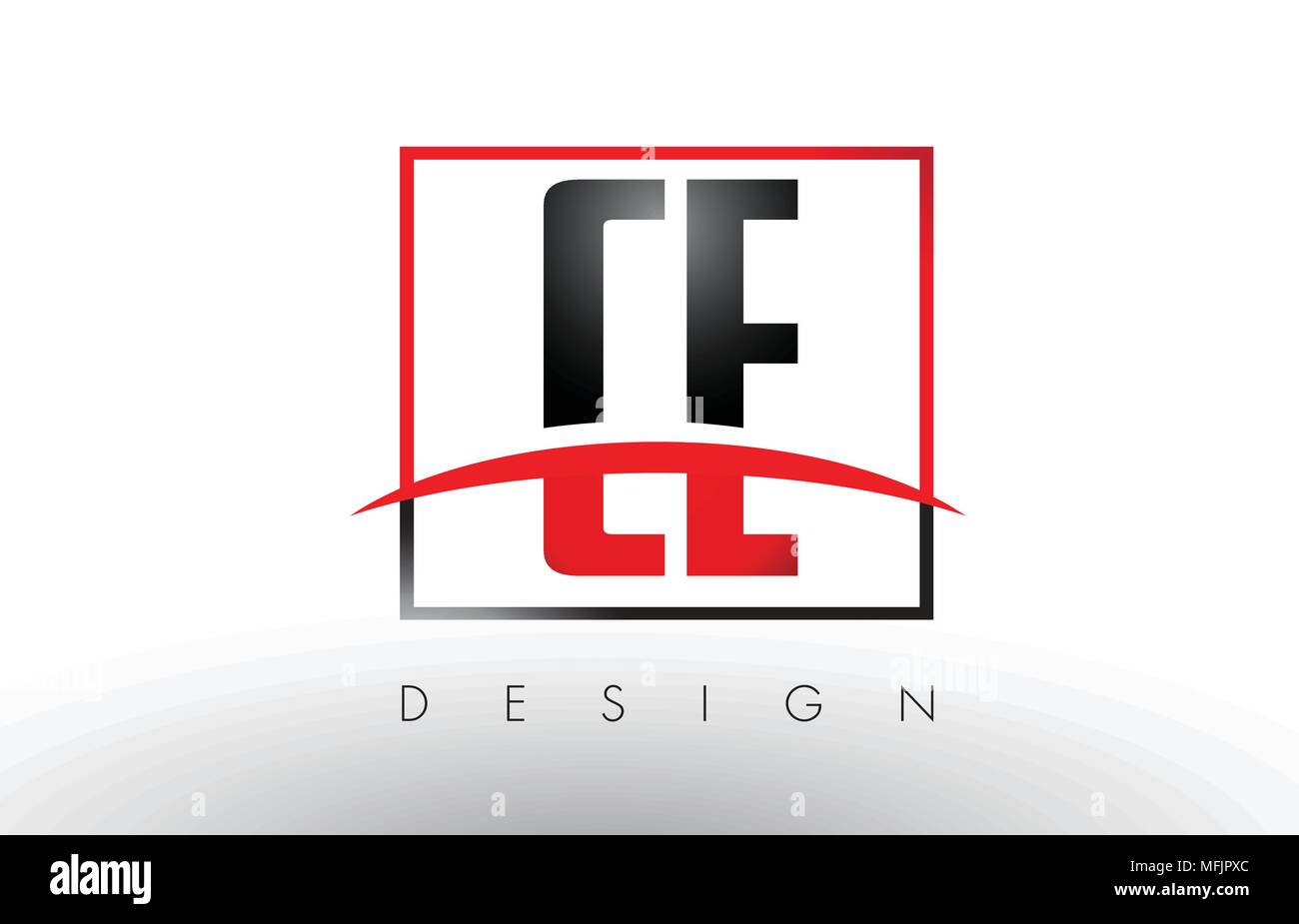 CE C E Logo Letters with Red and Black Colors and Swoosh. Creative ...