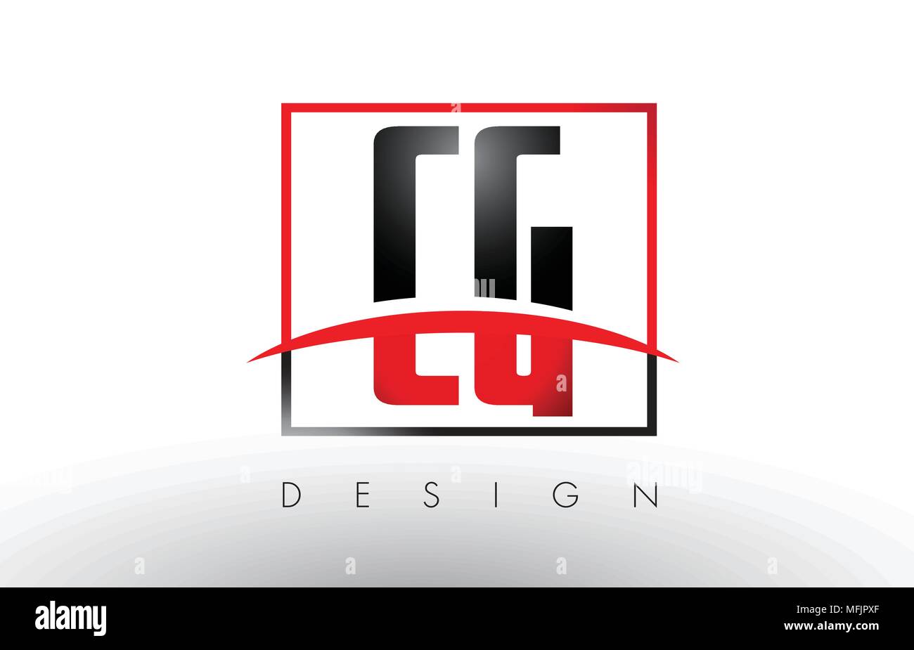 CG C G Logo Letters with Red and Black Colors and Swoosh. Creative ...