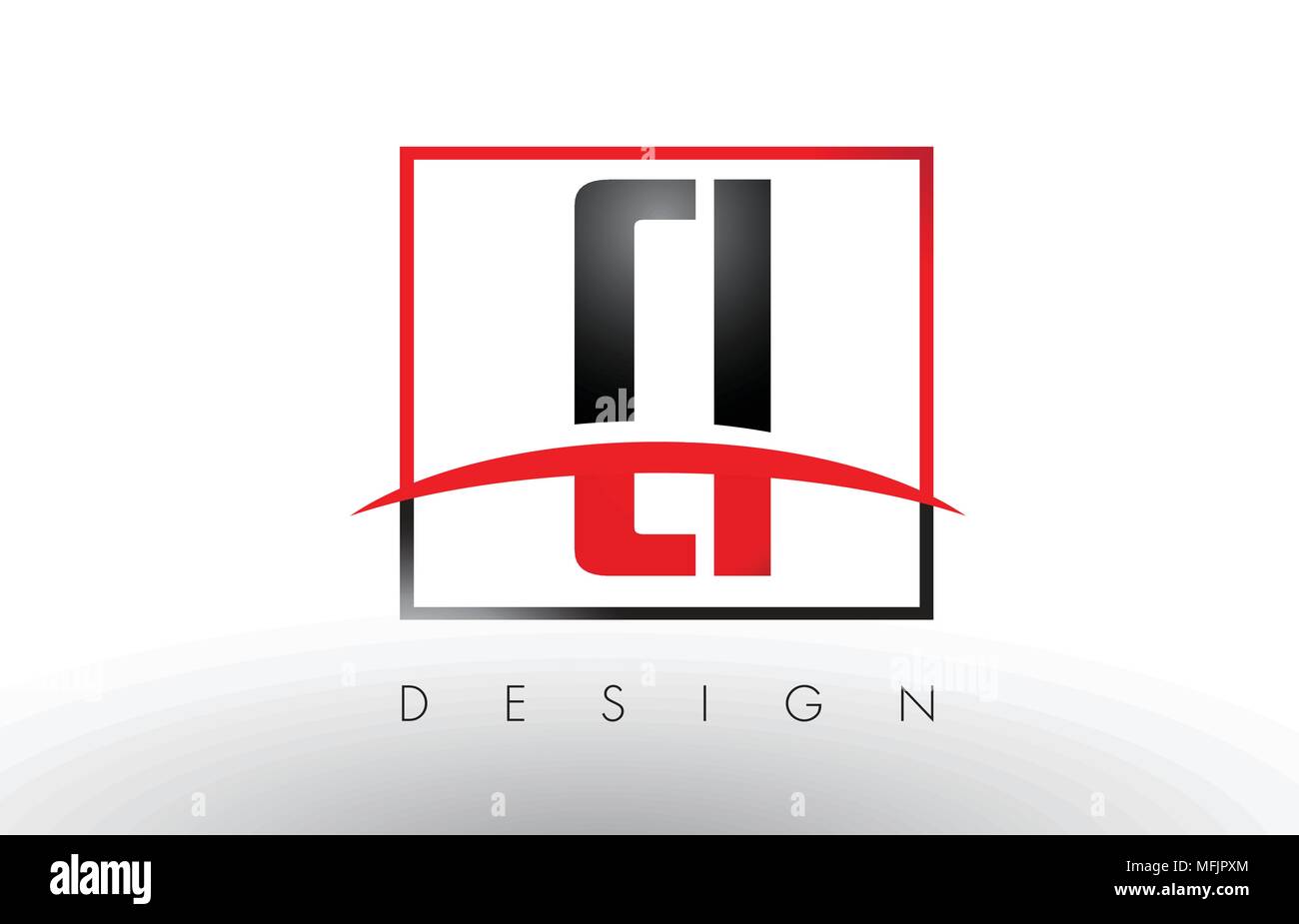 CI C I Logo Letters with Red and Black Colors and Swoosh. Creative ...