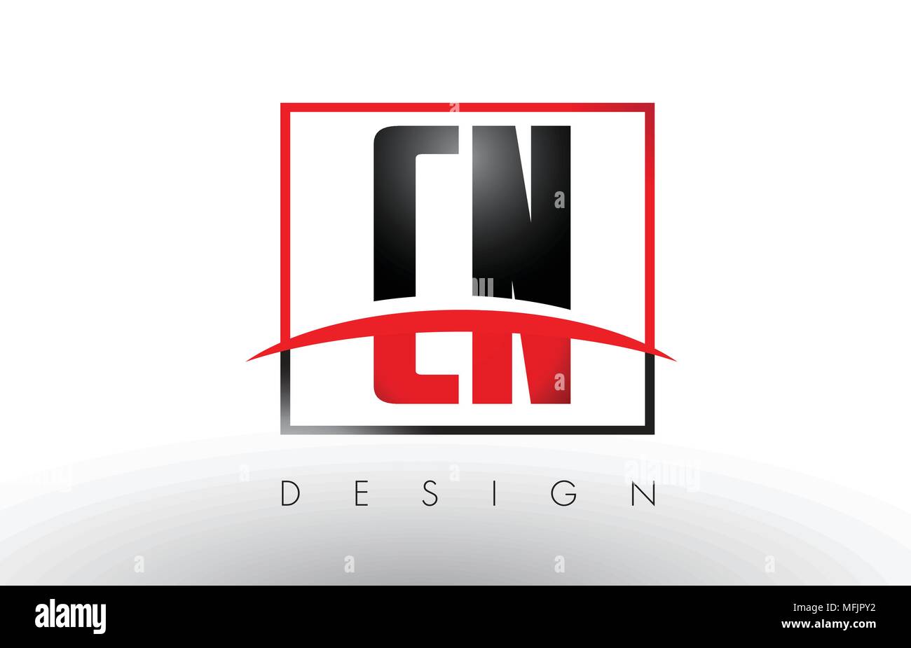 CN C N Logo Letters with Red and Black Colors and Swoosh. Creative ...