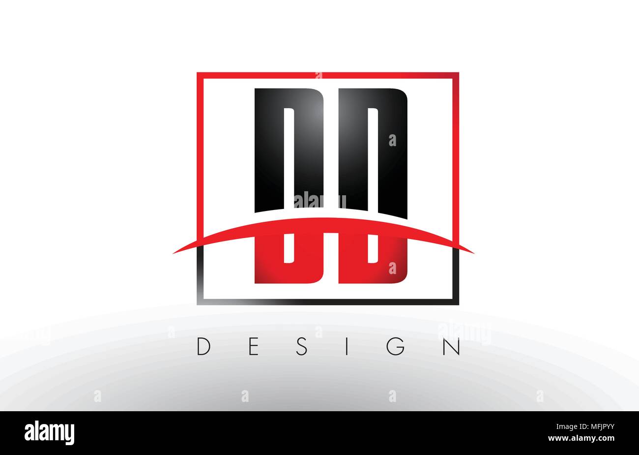 DD D D Logo Letters with Red and Black Colors and Swoosh. Creative ...