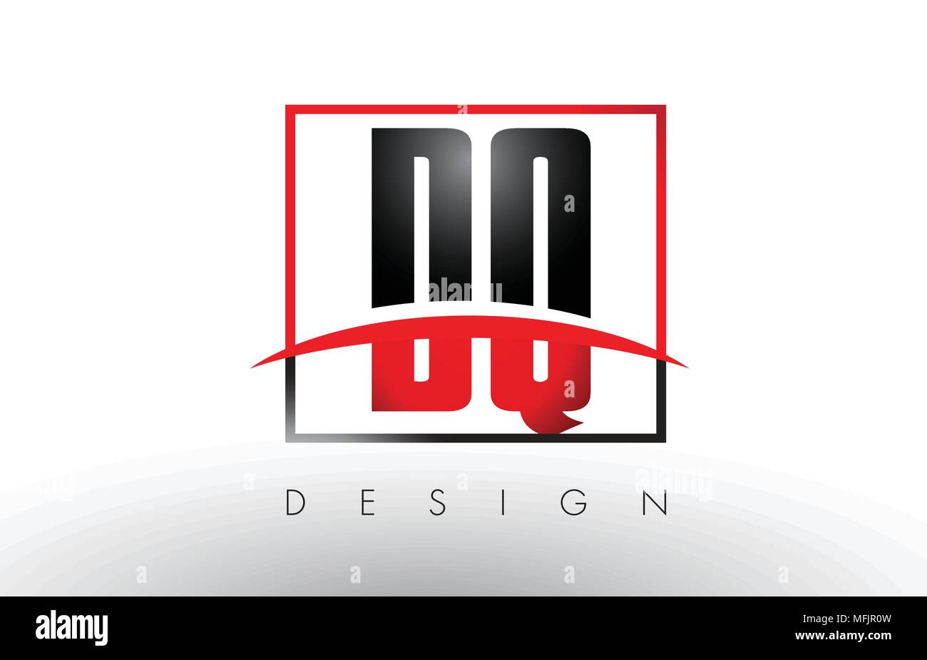 DQ D Q Logo Letters with Red and Black Colors and Swoosh. Creative ...