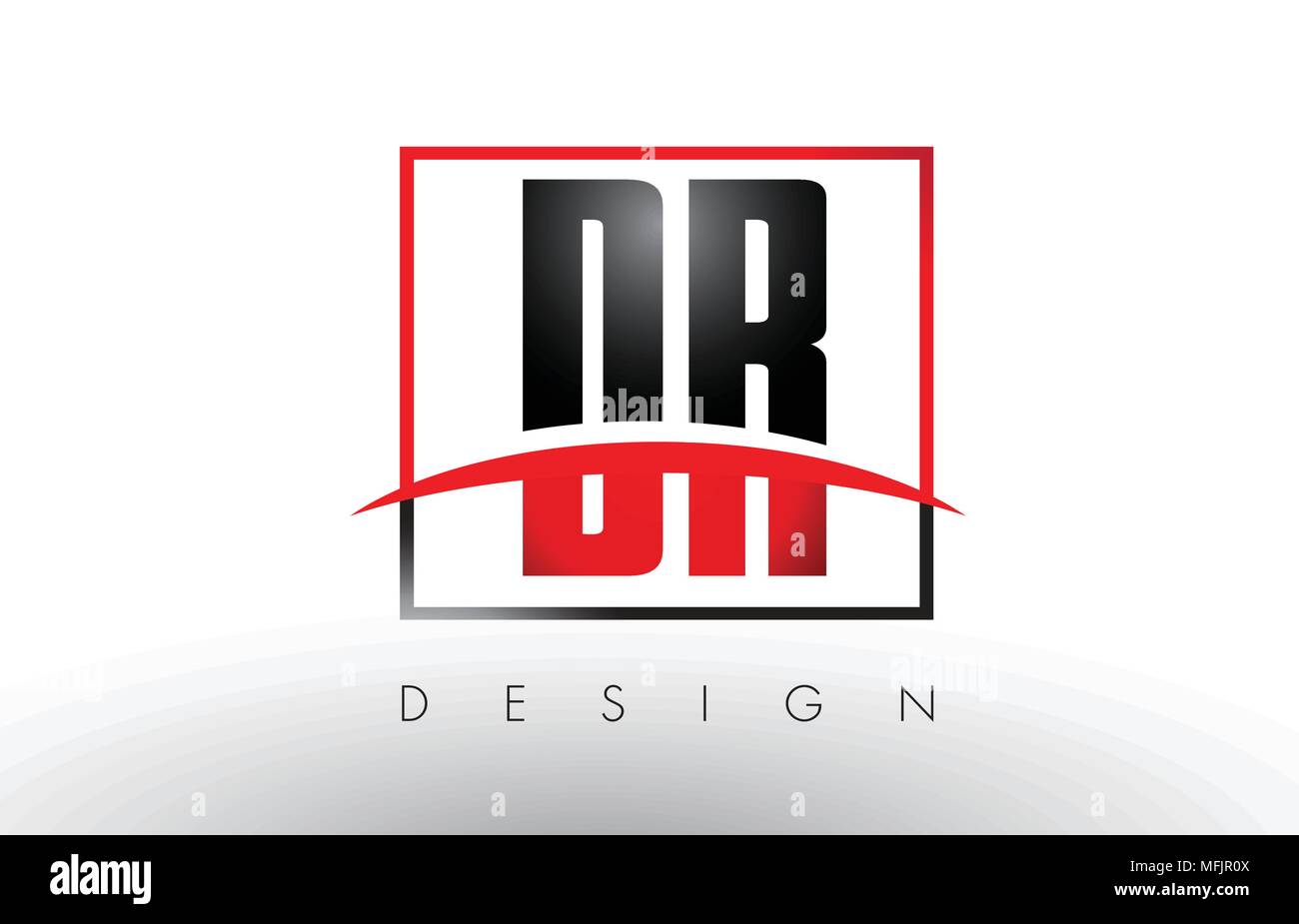 DR D R Logo Letters with Red and Black Colors and Swoosh. Creative ...